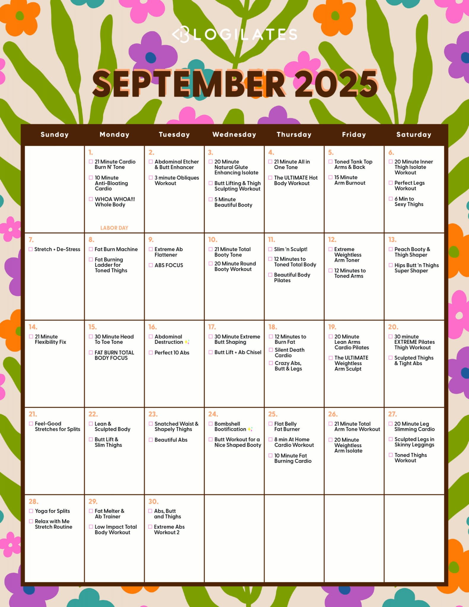 Here’s Your Blogilates September 2025 Workout Calendar! – protect luxury